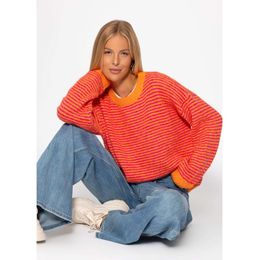 SASSYCLASSY Gestreifter Pullover in Orange | Gr.: L