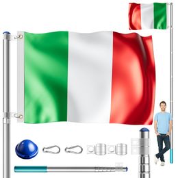 Monzana Fahnenmast Alu 630cm inkl Italien-Flagge