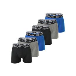 Replay Boxershort 6er Pack in Schwarz/Grau/Blau | Gr.: M