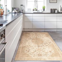 Teppich Vintage Bl&uuml;ten Teppich Creme