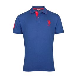 U.S. Polo Assn. Shirt Herren Größe L enzian / orangerot