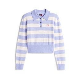 Tommy Jeans Pullover Damen Gr&ouml;&szlig;e L lavendel / wei&szlig;