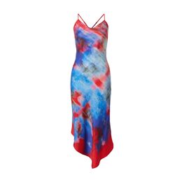Fiorucci Kleid Damen Gr&ouml;&szlig;e 40 blau / gr&uuml;n / rot / wei&szlig; Winterkleid