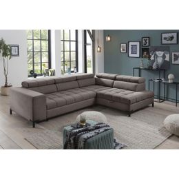 Ecksofa exxpo - SOFA FASHION "Bocco, hochwertige Verarbeitung, toller Sitzkomfort, bequem, L-Form", bunt (melange), B:276cm H:75cm T:203cm, 100% PES, Sofas, Ecksofa, wahlweise mit Bettfunktion u. Bettkasten, inkl. Kopfteilverstellung