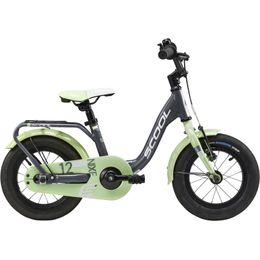 S'COOL Kinderfahrrad S’COOL "S'COOL niXe 12-1S - Dark Grey/Pastel Green" Gr. 21, dunkelgrau, pastel grün, Fahrräder, Kinder, 21cm, 12 Zoll (30,48cm)