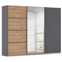 Kleiderschrank Rauch "Schwebetürenschrank OTTO´s Choice Garderobe Schrank TOP ANGEBOT Avola", grau (graumetallic, eiche artisan, leisten graumetallic), B:271cm H:210cm T:62cm, Holzwerkstoff, Schränke, mit eleganten Zierleisten in Chrom, Schwarz oder Weiß MADE IN GERMANY, Topseller