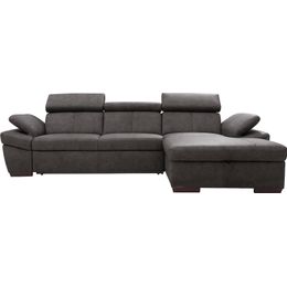 Ecksofa exxpo - SOFA FASHION "Salerno, Funktionssofa, Breite 280cm, hoher Sitzkomfort, L-Form", grau (elefant), B:280cm H:77cm T:170cm, Microfaser-Primabelle (100% Polyester);NaturLEDER;Kunstleder;Lederfaserstoff;Luxus-Microfaser Lederoptik, Sofas, Ecksofa, inkl. Kopf- und Armteilverstellung, wahlweise mit Bettfunktion