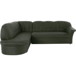 Ecksofa DOMO collection "Pegnitz, zeitlose und elegante R&uuml;ckensteppung, Breite 246cm, L-Form", gr&uuml;n, B:246cm H:82cm T:180cm, 100% Polyester, Sofas, Ecksofa, wahlweise mit Bettfunktion
