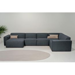 Wohnlandschaft OTTO HOME "Clayton", grau, B:371cm H:70cm T:220cm, 100% Polyester, Sofas, Wohnlandschaft, in einem trendigen Cord-Bezug, verschiedene Kombinationen verf&uuml;gbar