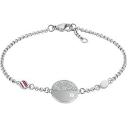 Armband Tommy Hilfiger "Schmuck Edelstahl Armschmuck DRESSED UP", bunt (edelstahlfarben, blau, wei&szlig;, rot), Armb&auml;nder, Damen, 19,5cm, Edelstahl, Armband, mit Emaille