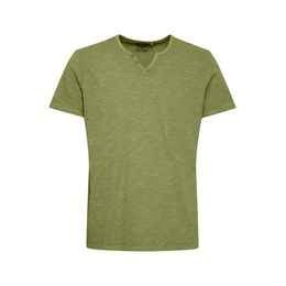 T-Shirt Blend "BHAshton split neck tee", Herren, Gr. M, grün (oil grün), Single Jersey, Obermaterial: 100% Baumwolle, unifarben, regular fit hüftbedeckend, V-Ausschnitt, Shirts, mit Deko-Knopfdetail am Ausschnitt