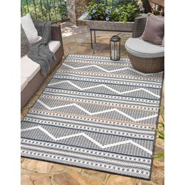 Teppich "Shadow, LAGERR&Auml;UMUNG", schwarz-wei&szlig; (schwarz,wei&szlig;,braun), B:140cm H:8mm L:200cm, Polypropylen, MyFlair M&Ouml;BEL & ACCESSOIRES, Teppiche, Teppich, modernes Design, Outdoor geeignet, Balkon, Terrasse