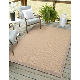 Teppich "Natura, LAGERR&Auml;UMUNG", braun (braun,grau), B:80cm H:6mm L:150cm, Polypropylen, MyFlair M&Ouml;BEL & ACCESSOIRES, Teppiche, Teppich, Uni Farben, mit Bord&uuml;re, Outdoor geeignet, Balkon, Terrasse