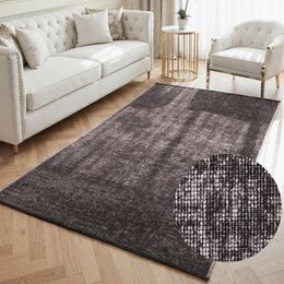 Teppich ELLE DECORATION "Prisma", braun, B:160cm H:5mm L:230cm, Baumwolle, Polyester, Teppiche, Teppich, Glanz-Effekt, Karo Design, Kachel-Optik, Wohnzimmer, Schlafzimmer,Flur