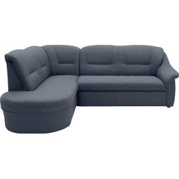 Ecksofa DOMO collection "Faenza f&uuml;r kleine R&auml;ume, Stellma&szlig;e 232x176cm, komfortabel, L-Form", grau (dunkelgrau), B:232cm H:88cm T:176cm, 92% Polyester, 8% Nylon, Sofas, Ecksofa, mit Ottomane, zeitlos, elegante Armlehnen, wahlweise mit Bettfunktion