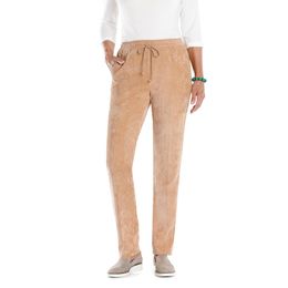 Cordhose Classic Basics, Damen, Gr. 44, Normalgr&ouml;&szlig;en, braun (camel), 82% Polyester, 15% Polyamid, 3% Elasthan, unifarben, lang, Hosen Cordhose