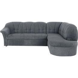 Ecksofa DOMO collection "Pegnitz, zeitlose und elegante R&uuml;ckensteppung, Breite 246cm, L-Form", grau, B:246cm H:82cm T:180cm, 95% Polyester, 5% Nylon, Sofas, Ecksofa, wahlweise mit Bettfunktion