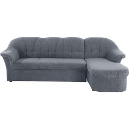 Ecksofa DOMO collection "Pegnitz, elegante R&uuml;ckensteppung, komfortabel, Breite 238cm, L-Form", grau, B:238cm H:82cm T:141cm, 95% Polyester, 5% Nylon, Sofas, Ecksofa, wahlweise mit Bettfunktion