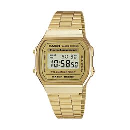 Chronograph CASIO VINTAGE, gold (goldfarben, goldfarben), Armbanduhren, Damen, Quarzuhr, Armbanduhr, Damenuhr, Herrenuhr, Digitaluhr,Edelstahlarmband