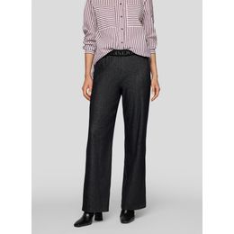 Jerseyhose Rabe "Hose", Damen, Gr. 52, Normalgr&ouml;&szlig;en, schwarz, 58%Polyester, 38%Baumwolle, 4%Elastan, gestreift, straight fit, Hosen Jerseyhose
