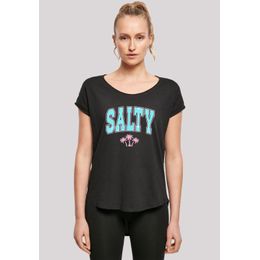 T-Shirt F4NT4STIC "Beach Summer Vacation Salty", Damen, Gr. L, schwarz, Obermaterial: 100% Baumwolle, regular fit, Rundhals, ohne B&uuml;ndchen, Shirts T-Shirt, Premium Qualit&auml;t