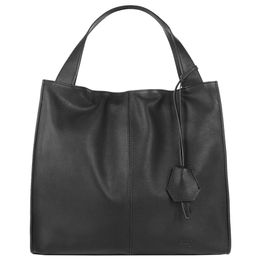 Shopper CLUTY, Damen, Gr. B/H/T: 40cm x 40cm x 12cm onesize, schwarz, Leder, gemustert, Taschen, echt Leder, Made in Italy