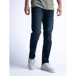 Straight-Jeans PETROL INDUSTRIES "Starling - Straight Denim", Herren, Gr. 30, Länge 32, blau (schwarz used), Denim/Jeans, Obermaterial: 99% Baumwolle, 1% Elasthan, straight fit, Jeans