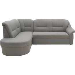 Ecksofa DOMO collection "Faenza f&uuml;r kleine R&auml;ume, Stellma&szlig;e 232x176cm, komfortabel, L-Form", grau (hellgrau), B:232cm H:88cm T:176cm, 100% Polyester, Sofas, Ecksofa, mit Ottomane, zeitlos, elegante Armlehnen, wahlweise mit Bettfunktion