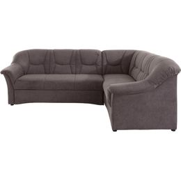Ecksofa DOMO collection "Sarafina zeitlos&bequem, optional mit Federkern, Breite 240cm, L-Form", grau (stone), B:240cm H:83cm T:190cm, Microfaser PRIMABELLE (100% Polyester) / Struktur (90% Polyester; 10% Polyacryl);Luxus-Microfaser (92% Polyester, 8% Nylon);Microfaser PRIMABELLE (100% Polyester), Sofas, Ecksofa, wahlweise mit Bettfunktion, Topseller
