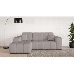 Ecksofa OTTO HOME "CASSY L-Form, Schlafsofa mit Bettkasten, Ma&szlig;e B/T/H: 245/165/88 cm", grau (taupe), B:244,5cm H:88cm T:164,5cm, 100% Polyester, Sofas, Ecksofa, mit 2 R&uuml;ckenkissen, Recamiere rechts oder links bestellbar