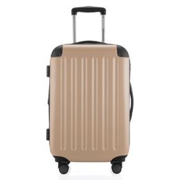 Hartschalen-Trolley Hauptstadtkoffer "Spree, verschiedene Farben und Größen", Damen, Gr. B/H/T: 36cm x 55cm x 21cm 34 l, beige (champagner), ABS, Polycarbonat, Koffer, Reisegepäck Hartschalen-Koffer mit Volumenerweiterung und TSA Schloss