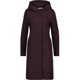 alife and kickin Winterjacke ALIFE & KICKIN "Damen VenedaAK J", Damen, Gr. L, lila (aubergine melange), 100% Polyester, schmal knielang, Umschlagsaum, Jacken