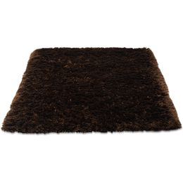 Hochflor-Teppich Tom Tailor HOME "Flocatic" Gr. 1, braun, B:60cm H:60mm L:90cm, Kunstfaser, Teppiche, super weich und flauschig, ideal im Wohnzimmer & Schlafzimmer