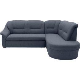 Ecksofa DOMO collection "Faenza f&uuml;r kleine R&auml;ume, Stellma&szlig;e 232x176cm, komfortabel, L-Form", grau (dunkelgrau), B:232cm H:88cm T:176cm, 92% Polyester, 8% Nylon, Sofas, Ecksofa, mit Ottomane, zeitlos, elegante Armlehnen, wahlweise mit Bettfunktion