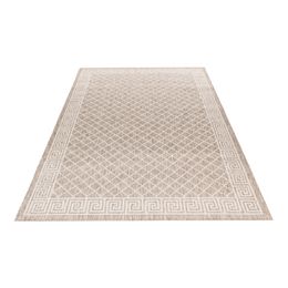 Teppich Obsession "My Tallinn 541", grau (taupe), B:200cm H:2mm L:290cm, Polypropylen, Teppiche, Teppich, Flachgewebe, Rauten Muster, mit Bord&uuml;re, In- und Outdoor geeignet