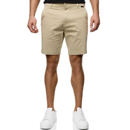 Chinoshorts INDICODE "INTristian", Herren, Gr. XXL, N-Gr, grau (stone), Web, Obermaterial: 98% Baumwolle, 2% Elasthan, unifarben, regular fit knielang, Hosen Chinoshorts
