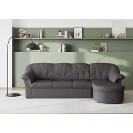 Ecksofa DOMO collection "Pegnitz, elegante R&uuml;ckensteppung, kompakte Stellma&szlig;e 238/141cm, L-Form", braun (schlamm), B:238cm H:82cm T:141cm, 100% Polyester, Sofas, Ecksofa, wahlweise mit Bettfunktion