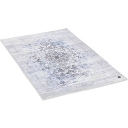 Badematte Tom Tailor HOME "Oriental Bath SIX", blau, H:7mm, Polyester, Badematten, Badematte, Badteppich, Orient-Optik, Vintage Design, waschbar