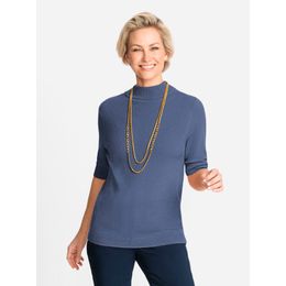 Kaschmirpullover CLASSIC "Kaschmir-Pullover", Damen, Gr. 48/50, blau (blau, meliert), 100% Kaschmir, meliert, Pullover
