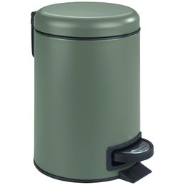Kosmetikeimer Wenko "Leman", gr&uuml;n (gr&uuml;n, schwarz), B:17cm H:25cm T:22,5cm, Stahl, M&uuml;lleimer, Kosmetikeimer, 3 Liter, BxTxH: 17x22,5x25 cm