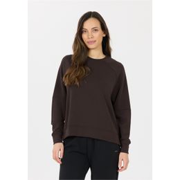 ENDURANCE ATHLECIA Sweatshirt ATHLECIA "Jacey", Damen, Gr. 34, braun, 51% Polyester, 44% Modal, 5% Elasthan, unifarben, normal, Rundhals, Sweatshirts Sweatshirt, aus extra weichem Material
