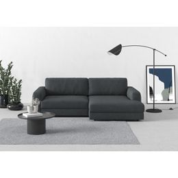 Ecksofa Trendmanufaktur "Bourbon, Mega Designsofa mit tollem Sitzkomfort, Breite 250cm, L-Form", grau (anthrazit), B:250cm H:84cm T:176cm, 100% Polyester, Sofas, Ecksofa, extra tiefe Sitzfl&auml;che, wahlweise mit Sitztiefenverstellung
