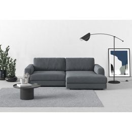 Ecksofa Trendmanufaktur "Bourbon, Mega Designsofa mit tollem Sitzkomfort, Breite 250cm, L-Form", grau (dunkelgrau), B:250cm H:84cm T:176cm, 92% Polyester, 8% Nylon, Sofas, Ecksofa, extra tiefe Sitzfl&auml;che, wahlweise mit Sitztiefenverstellung