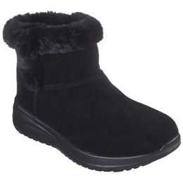 Winterboots Skechers "ON-THE-GO STELLAR-COZY STEP", Damen, Gr. 35, schwarz, Veloursleder, Schuhe, Winterstiefel, Schnürstiefel, Boots mit Warmfutter