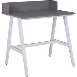 Schreibtisch Inter Link, wei&szlig;, grau, wei&szlig;, grau, B:80cm H:54cm T:60cm, Tische, Schreibtisch