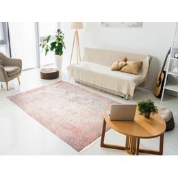 Teppich OCI DIE TEPPICHMARKE "TOP SABINA", rosa (rosa, creme), B:200cm H:7mm L:290cm, Polypropylen (PP), Teppiche, Teppich, Hoch Tief Struktur, Wohnzimmer