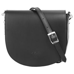 Umhängetasche CLUTY, Damen, Gr. B/H/T: 23cm x 20cm x 8cm onesize, schwarz, Leder, glänzend, Taschen, echt Leder, Made in Italy