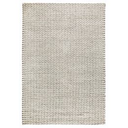 Hochflor-Teppich Dekowe "Enja", grau, B:70cm H:25mm L:140cm, Viskose, Wolle, Teppiche, Handweb Teppich, Strickoptik, handgewebt