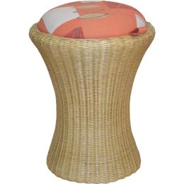 Truhe Home Affaire, beige (natur), H:53cm &Oslash;:42cm, Truhen, W&auml;schesitzhocker mit Stauraum