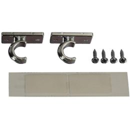 Klebetr&auml;ger Liedeco, grau (chromfarben), Kunststoff, Sichtschutzbefestigungen, f&uuml;r Cafehausstangen &Oslash; 12 mm